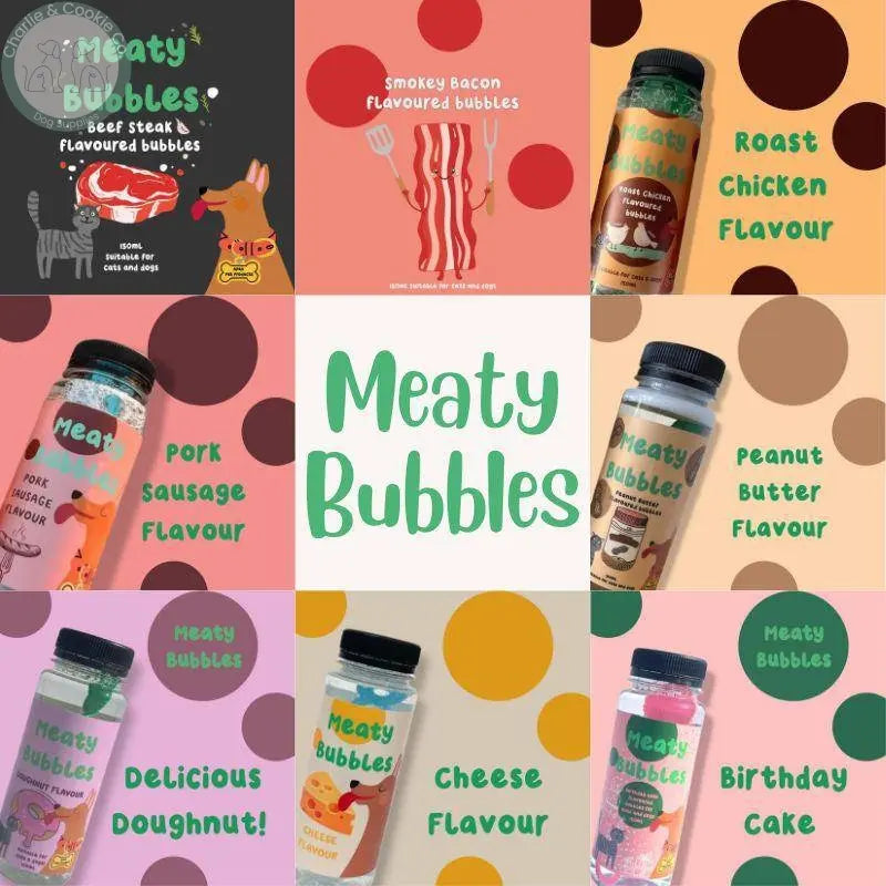 Meaty Bubbles: Flavoured, Non-toxic Bubbles for Interactive Pet Playtime – Charlie & Cookie Co.